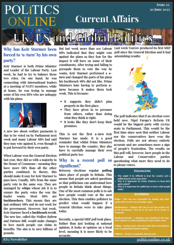 Key Stage 3 and 4 Newsletters - Politics Online